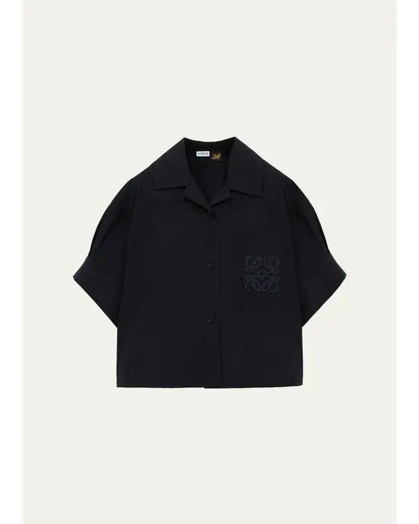 Loewe X Paula's Ibiza Anagram Short-sleeve Button-down Shirt