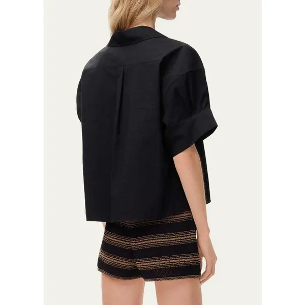 Loewe X Paula's Ibiza Anagram Short-sleeve Button-down Shirt