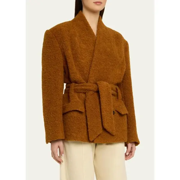 Isabel Marant Étoile Syndra Boucle Belted Oversized Wrap Jacket