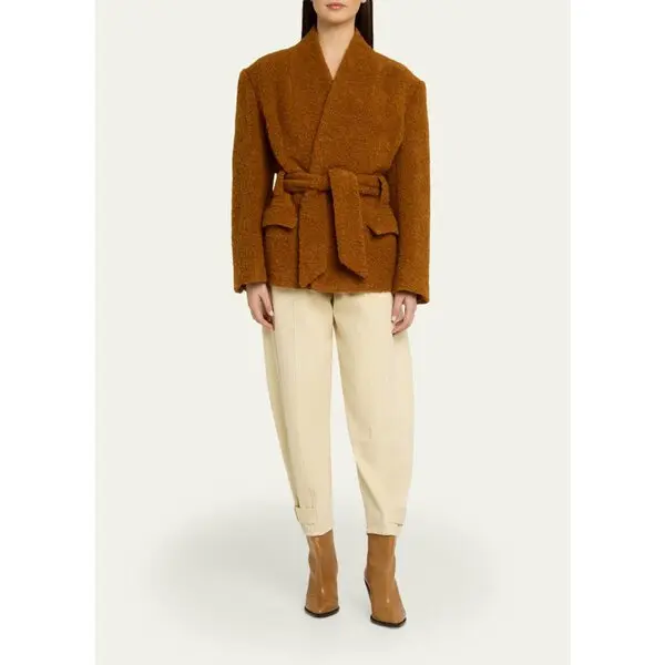 Isabel Marant Étoile Syndra Boucle Belted Oversized Wrap Jacket