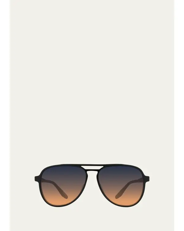 Barton Perreira Hartmann 55mm Acetate Aviator Sunglasses - Black