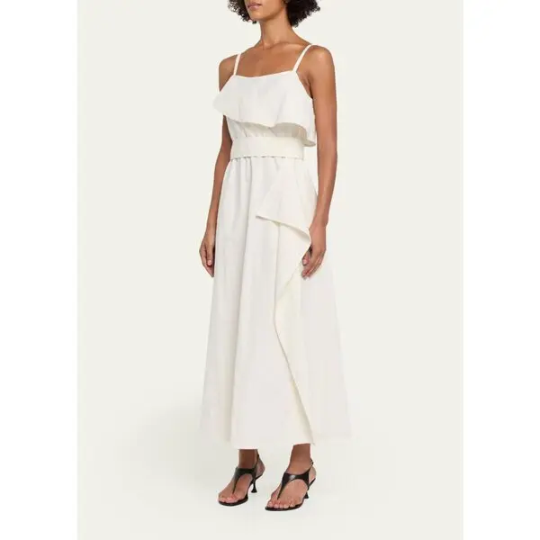 Proenza Schouler White Label Reign Washed Cotton Midi Dress - Alabaster