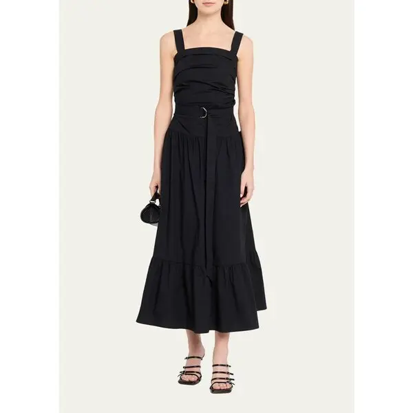 Proenza Schouler White Label Miranda Belted A-line Maxi Dress - Willow Mul