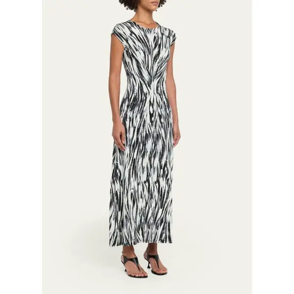 Proenza Schouler White Label Miranda Belted A-line Maxi Dress - Willow Mul