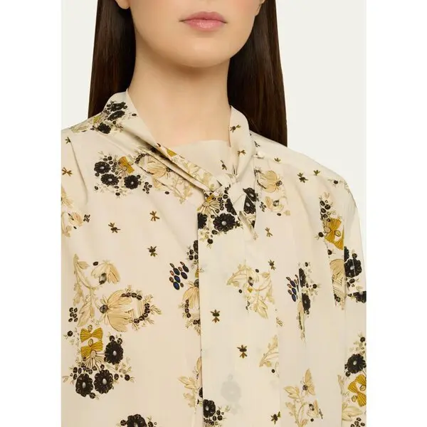 Isabel Marant Étoile Fedry Floral-print Silk Neck-scarf Blouse