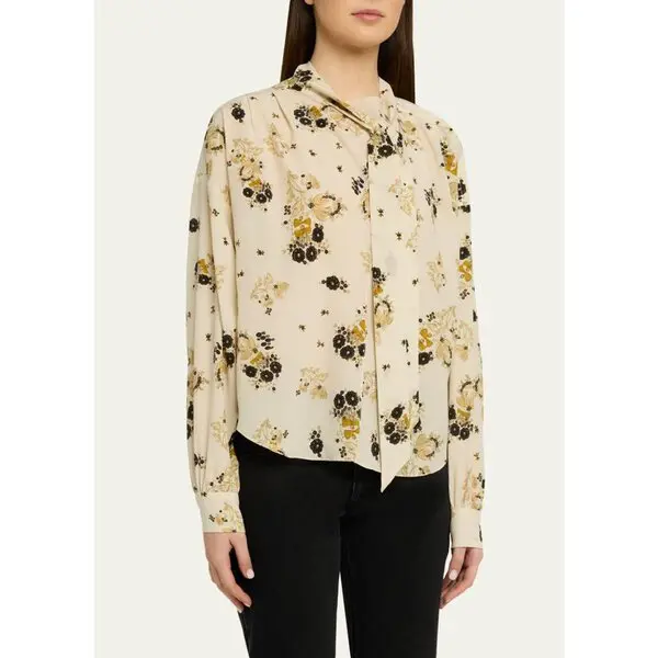 Isabel Marant Étoile Fedry Floral-print Silk Neck-scarf Blouse