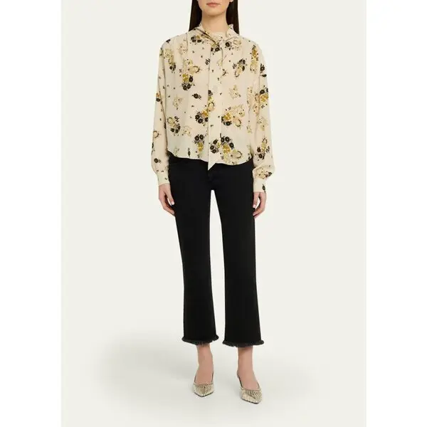 Isabel Marant Étoile Fedry Floral-print Silk Neck-scarf Blouse