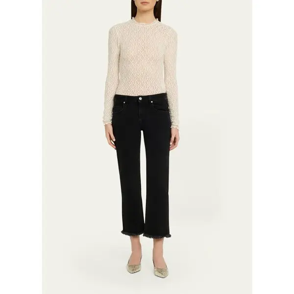 Isabel Marant Étoile Brany Stretch Lace Long-sleeve Top