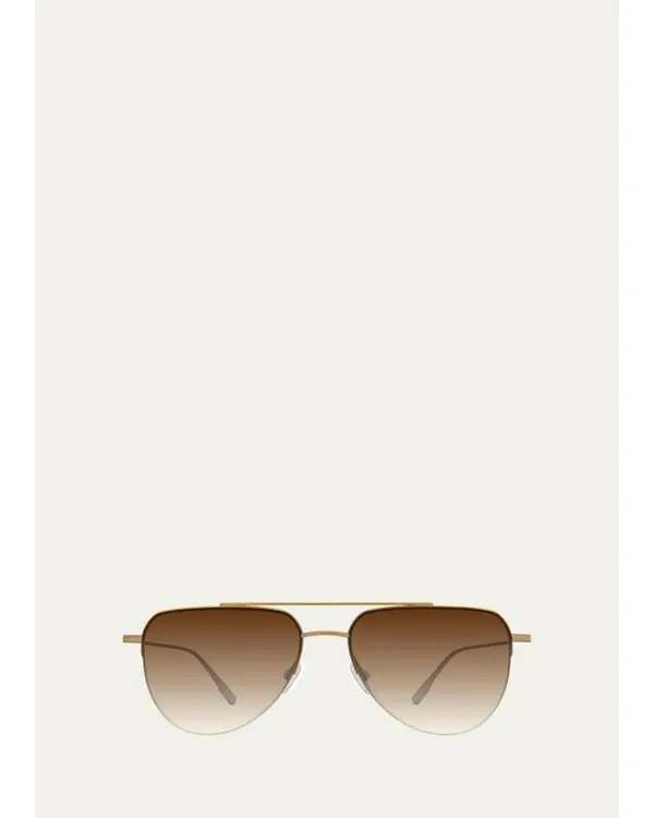 Barton Perreira Mcnair 55mm Titanium Aviator Sunglasses - Gold