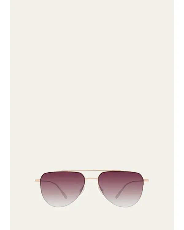 Barton Perreira Mcnair 55mm Titanium Aviator Sunglasses - Gold