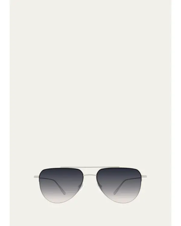 Barton Perreira Mcnair 55mm Titanium Aviator Sunglasses - Platinum