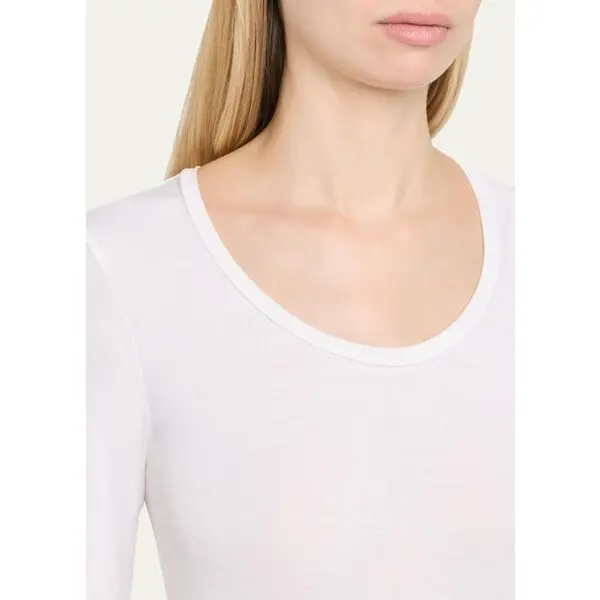 Majestic Filatures Elbow-sleeve Scoop-neck Shirt - Blanc