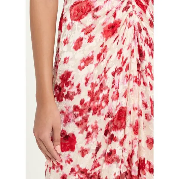 Isabel Marant Étoile Lyndsay Floral Burnout Flutter-sleeve Midi Dress - Ecru/pink