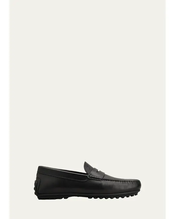 TOD'S Leather Moc-toe Penny Loafers