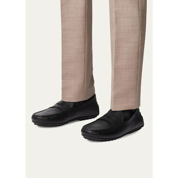 TOD'S Leather Moc-toe Penny Loafers