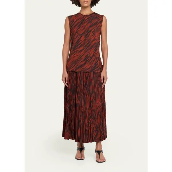 Proenza Schouler White Label Megan Sleeveless Printed Twill Top
