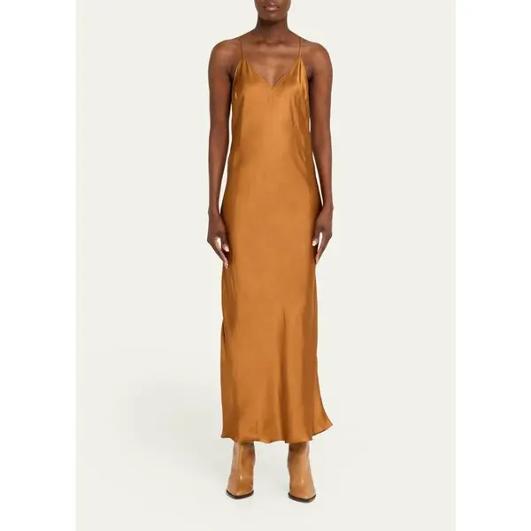 Isabel Marant Étoile Nevana Satin Backless Maxi Slip Dress