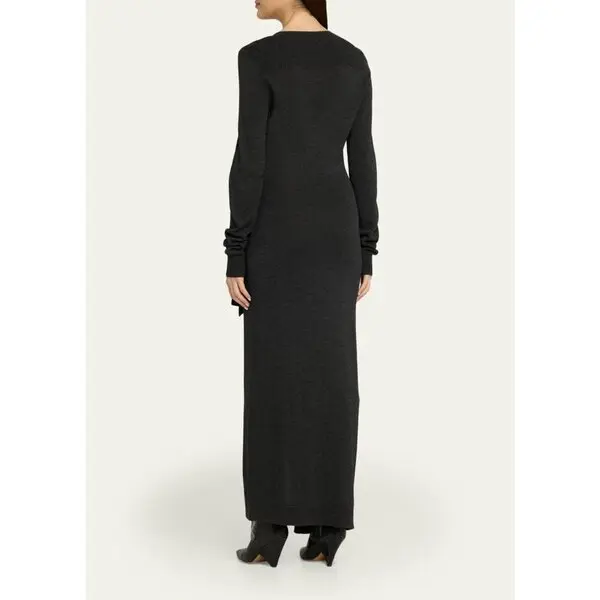 Isabel Marant Étoile Jozira Button-shoulder Wrap Maxi Sweater Dress