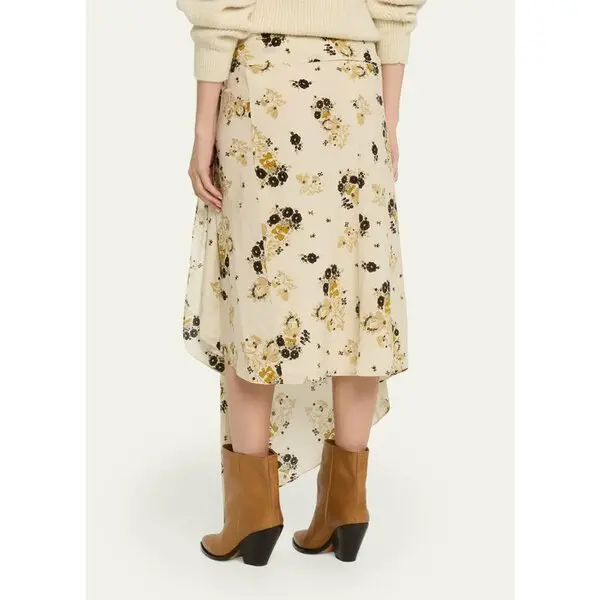 Isabel Marant Étoile Faniry Floral Asymmetric Silk Skirt
