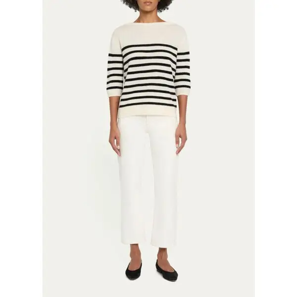 Majestic Filatures Merino Extrafine Striped Crewneck Sweater