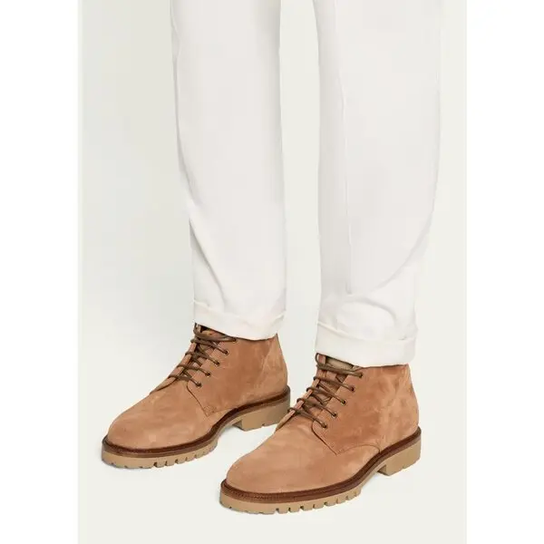 Brunello Cucinelli Suede Lug-sole Lace-up Boots
