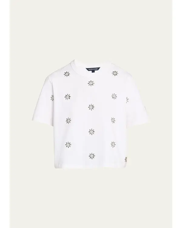 Veronica Beard Embellished Crewneck T-shirt - White