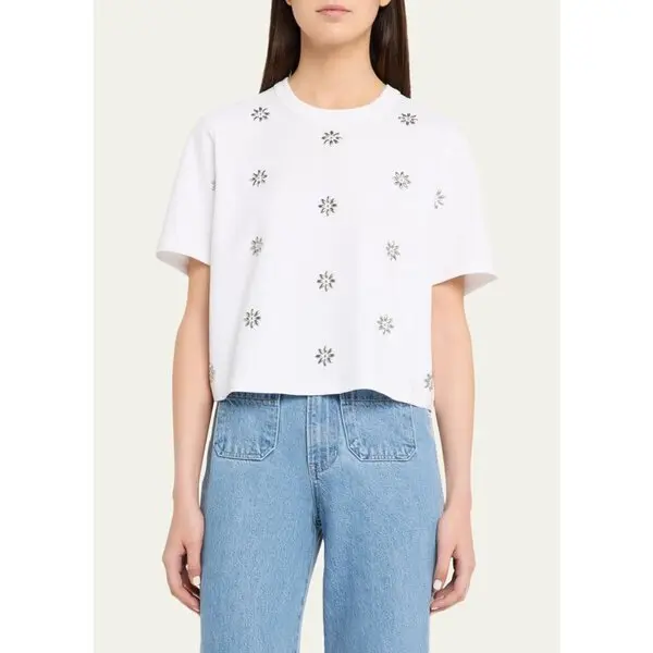 Veronica Beard Embellished Crewneck T-shirt - White
