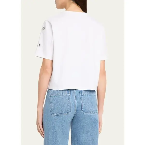 Veronica Beard Embellished Crewneck T-shirt - White
