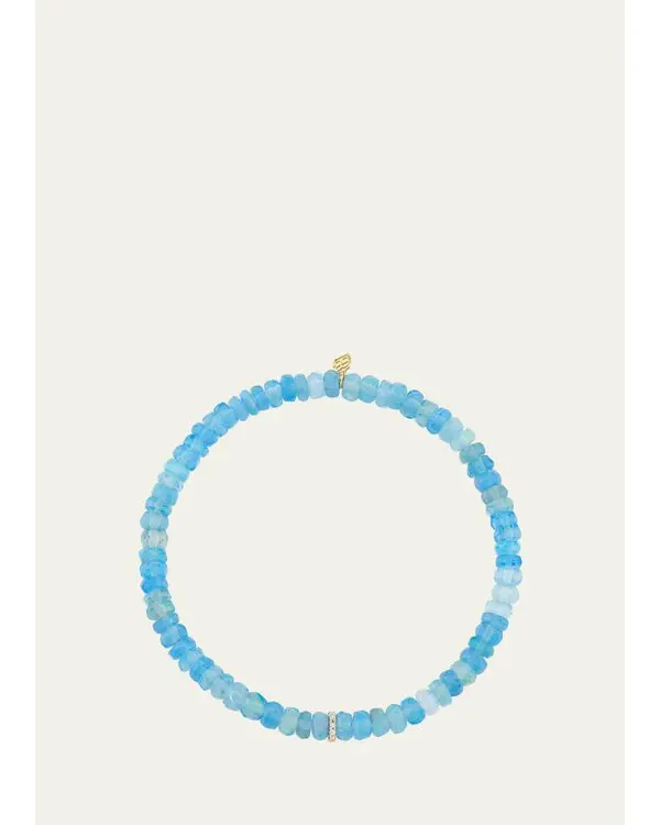 SYDNEY EVAN 14k Diamond Cocktail Rondelle On Opal Bracelet