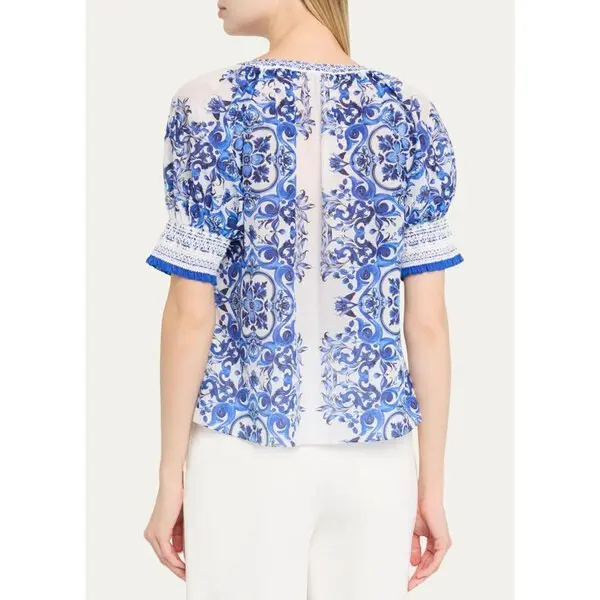 Alice + Olivia Thalia Puff-sleeve Blouse