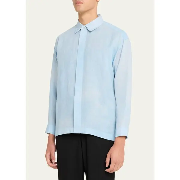 Issey Miyake Floating Linen Button-down Shirt