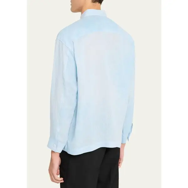 Issey Miyake Floating Linen Button-down Shirt
