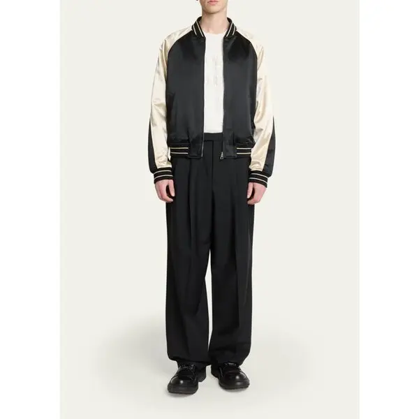 Givenchy Satin Rhinestone-logo Bomber Jacket