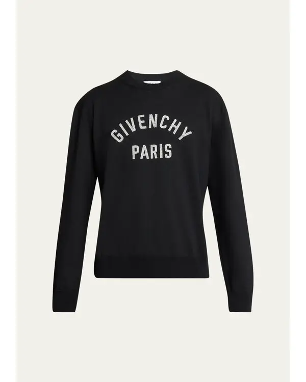 Givenchy Embroidered Logo Cotton Crewneck Sweater