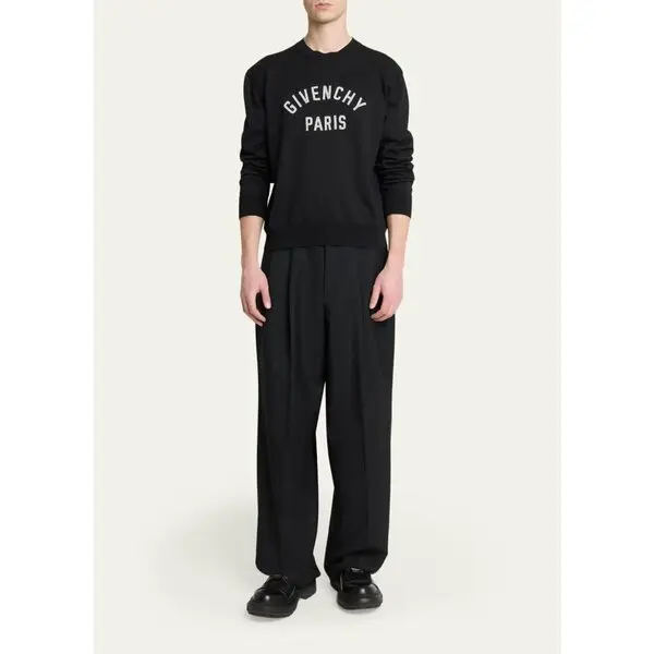 Givenchy Embroidered Logo Cotton Crewneck Sweater