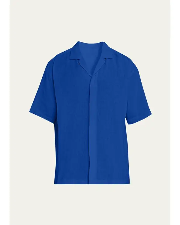 Issey Miyake Floating Linen Short-sleeve Shirt
