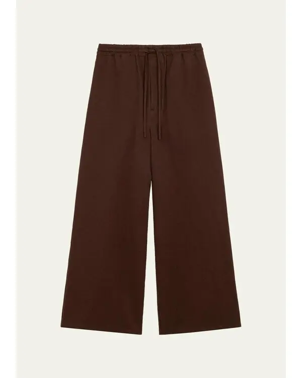 Loewe X Paula's Ibiza Washed Satin Wide-leg Drawstring Pants