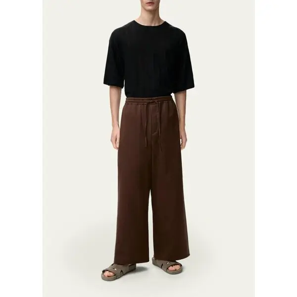 Loewe X Paula's Ibiza Washed Satin Wide-leg Drawstring Pants