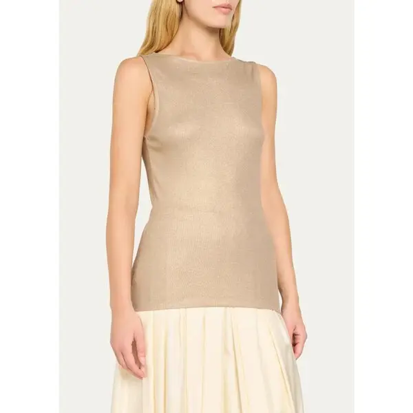 Majestic Filatures Soft Touch Metallic Knit Tank Top