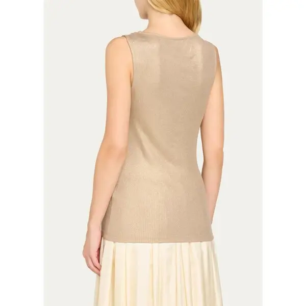 Majestic Filatures Soft Touch Metallic Knit Tank Top