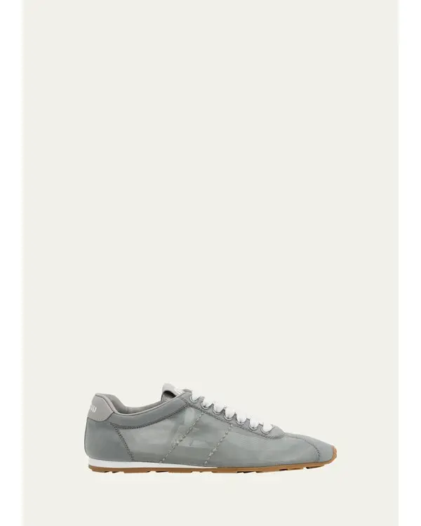 Miu Miu Mesh Retro Runner Sneakers - Alluminio