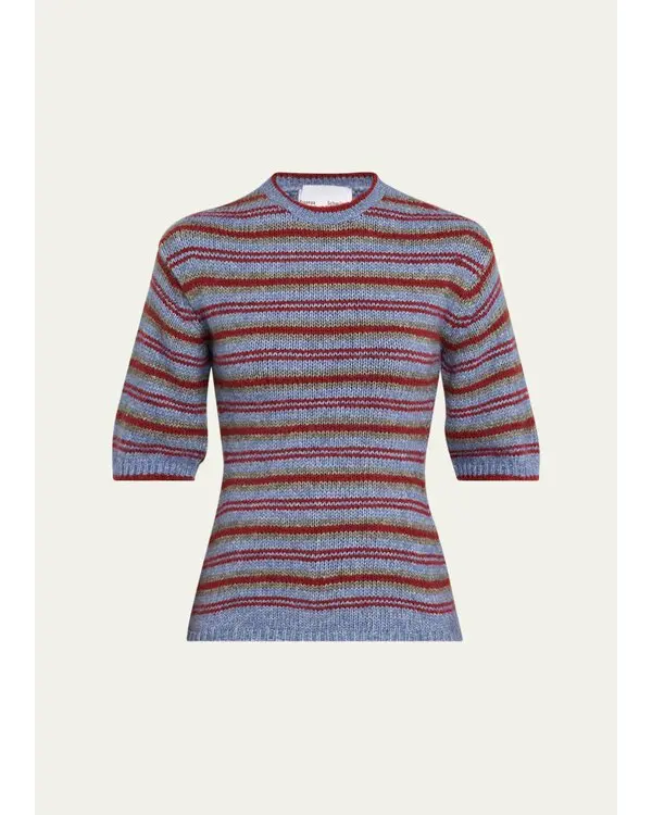 Proenza Schouler White Label Dana Striped Short-sleeve Sweater