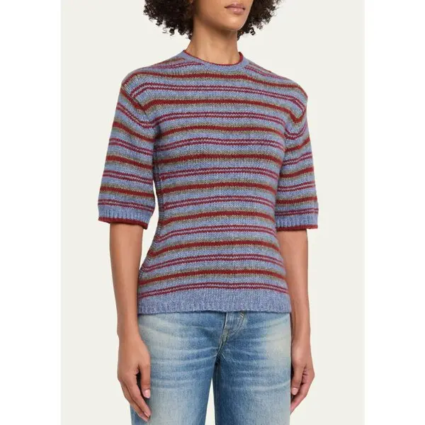 Proenza Schouler White Label Dana Striped Short-sleeve Sweater