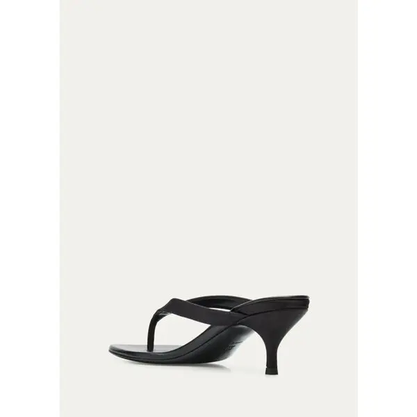 Miu Miu Satin Kitten-heel Thong Sandals - Nero