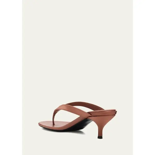 Miu Miu Satin Kitten-heel Thong Sandals - Nero