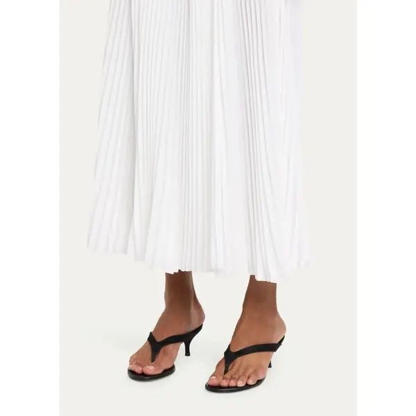 Miu Miu Satin Kitten-heel Thong Sandals - Nero