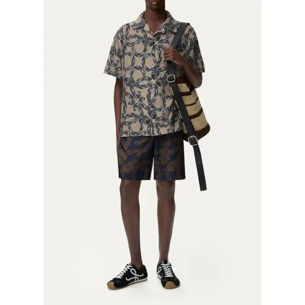Loewe X Paula's Ibiza Towel Terry Jacquard L-script Short-sleeve Shirt