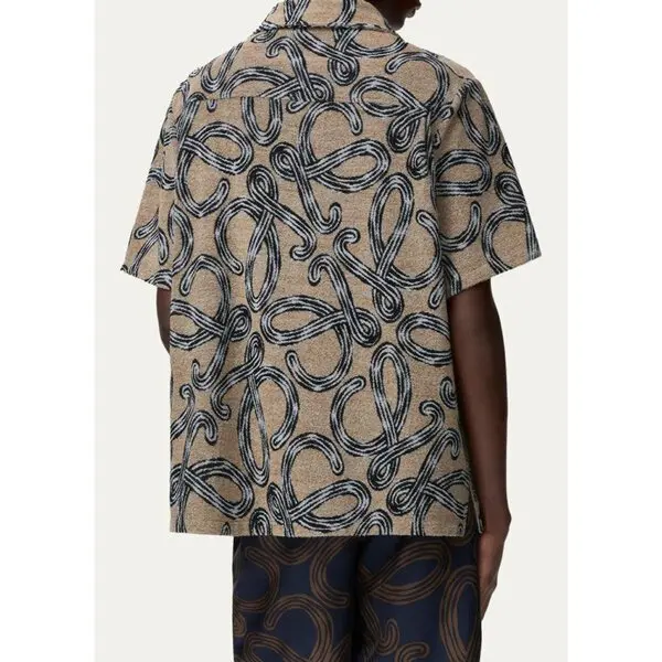 Loewe X Paula's Ibiza Towel Terry Jacquard L-script Short-sleeve Shirt