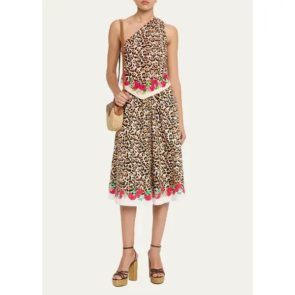 Saloni Madeline Printed One-shoulder Top