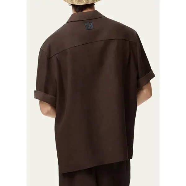 Loewe X Paula's Ibiza Washed Satin Short-sleeve Shirt